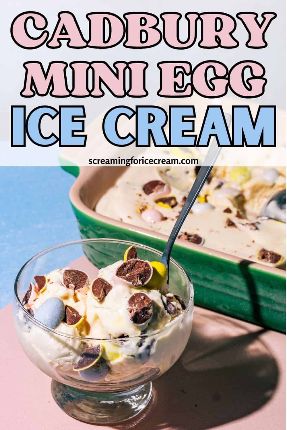 Easy Cadbury Mini Egg Ice Cream (No Churn Recipe) - Screaming for Ice Cream